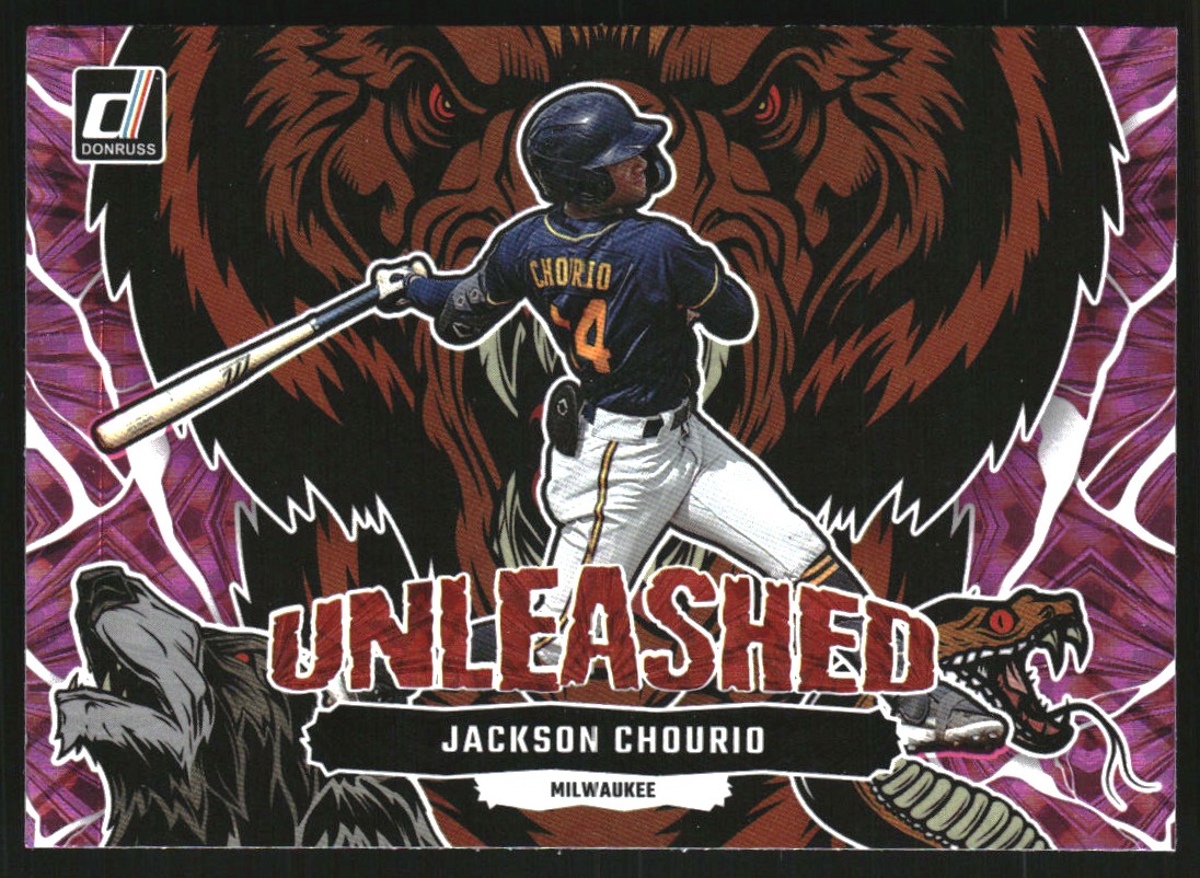2023 Donruss Unleashed Pink Fireworks #16 Jackson Chourio - NM-MT