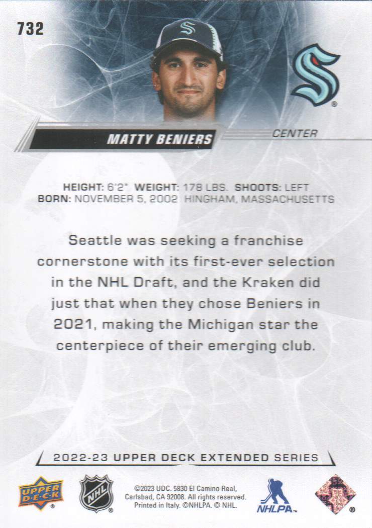 2022-23 Upper Deck #732 Matty Beniers 1R - NM-MT