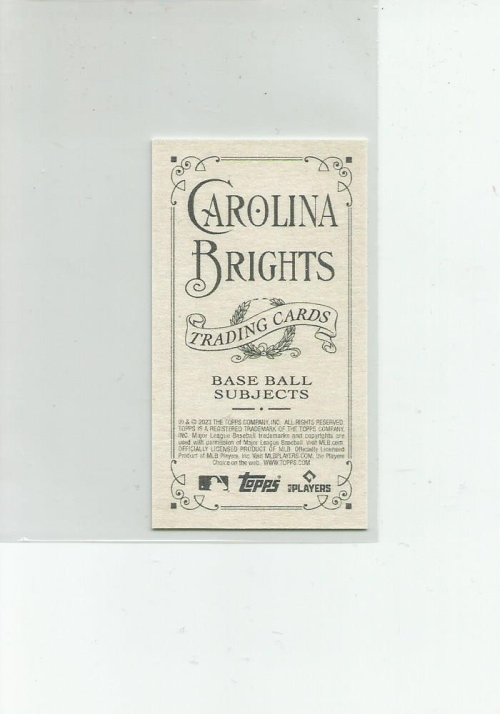 2023 Topps 206 Low Series Carolina Brights Back #103 Vinnie Pasquantino ...