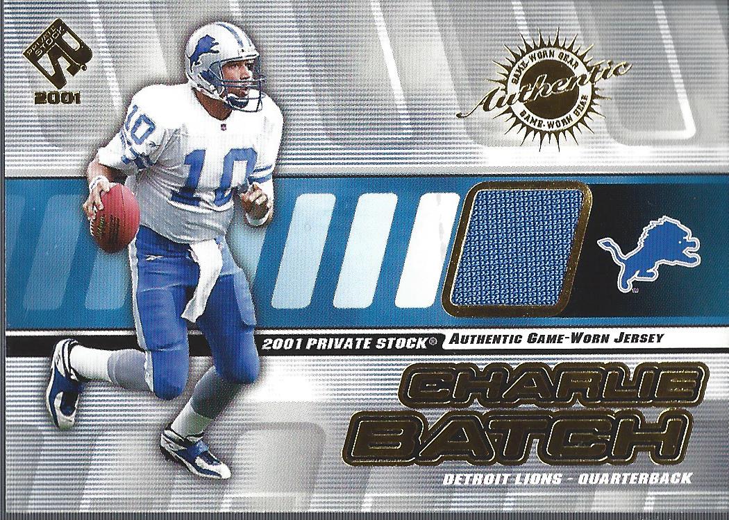 2001 Private Stock Game Worn Gear #55 Charlie Batch - NM-MT