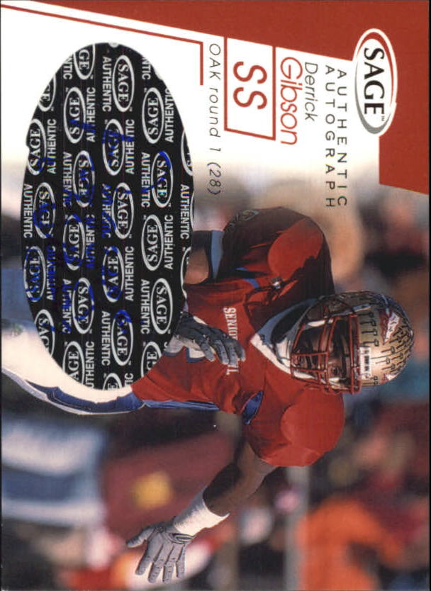 2001 SAGE Autographs Red #A18 Derrick Gibson - NM-MT