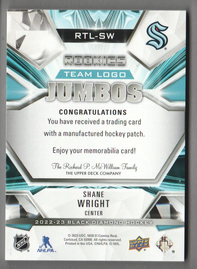 2022-23 Black Diamond Rookie Team Logo Jumbo Patches #RTLSW Shane ...