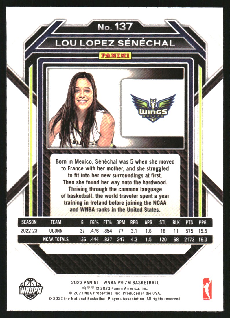 2023 Panini Prizm WNBA #137 Lou Lopez Senechal RC - NM-MT - Burbank ...