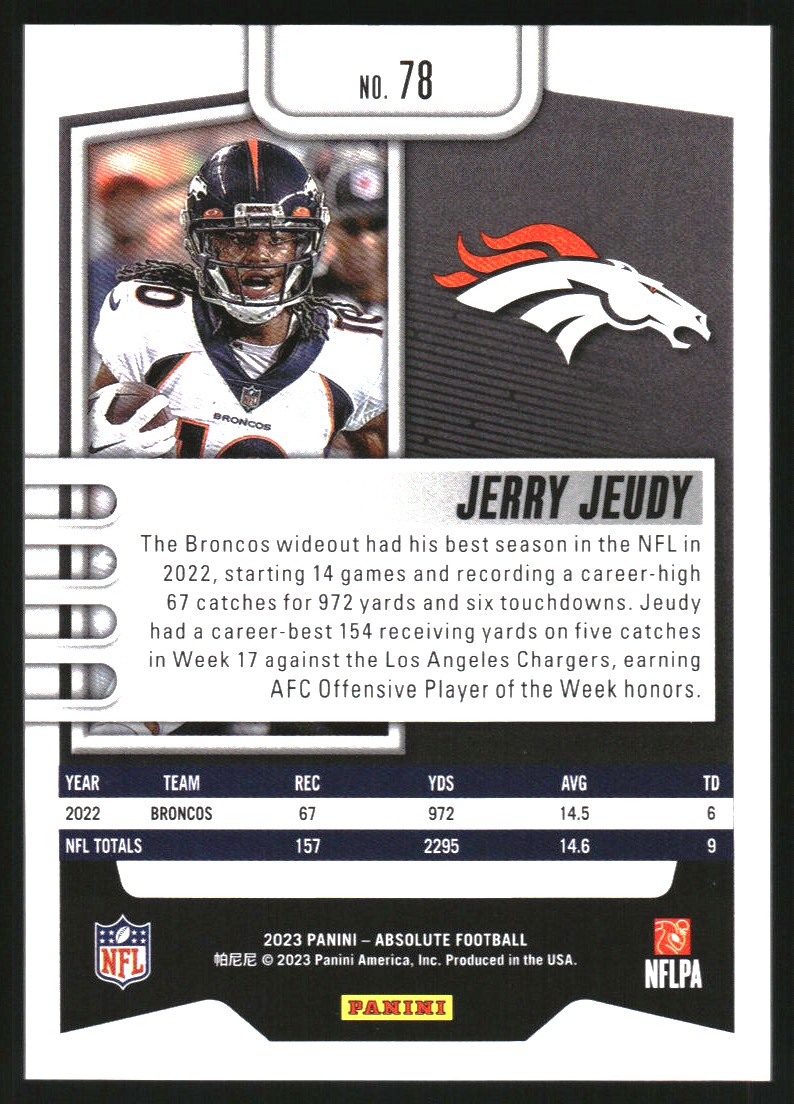 2023 Absolute Spectrum #78 Jerry Jeudy on Fanatics Collect