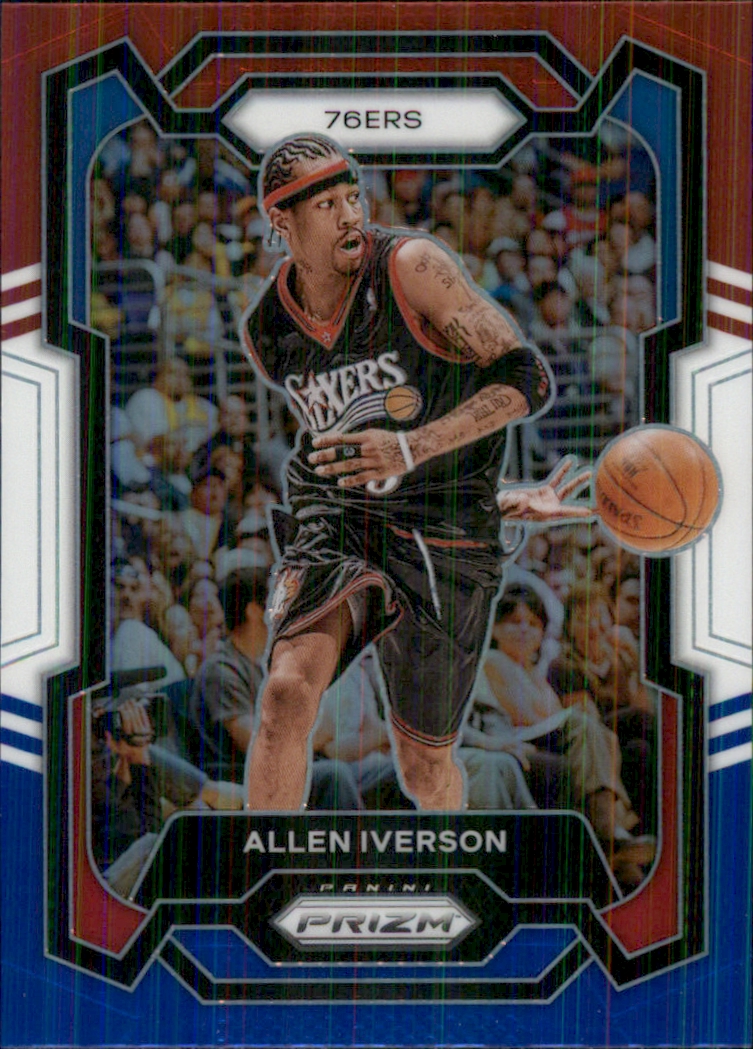 2023-24 Panini Prizm Prizms Red White and Blue #184 Allen Iverson - NM-MT