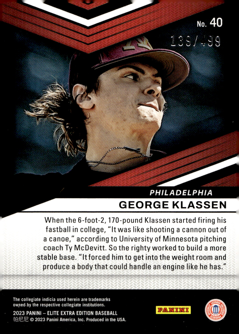 2023 Elite Extra Edition Status Green #40 George Klassen - NM-MT - Card ...