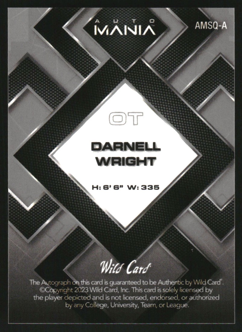 2023 Wild Card Auto Mania Pro Look Square Rainbow Red #AMSQADW Darnell ...