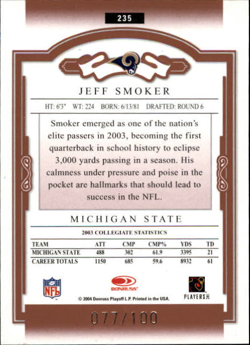 2004 Donruss Classics Timeless Tributes Red #235 Jeff Smoker - NM-MT