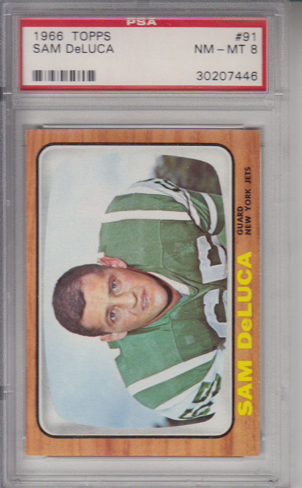 1966 Topps #91 Sam DeLuca JETS PSA 8 NM-MT Z20786 - NmMt (8)
