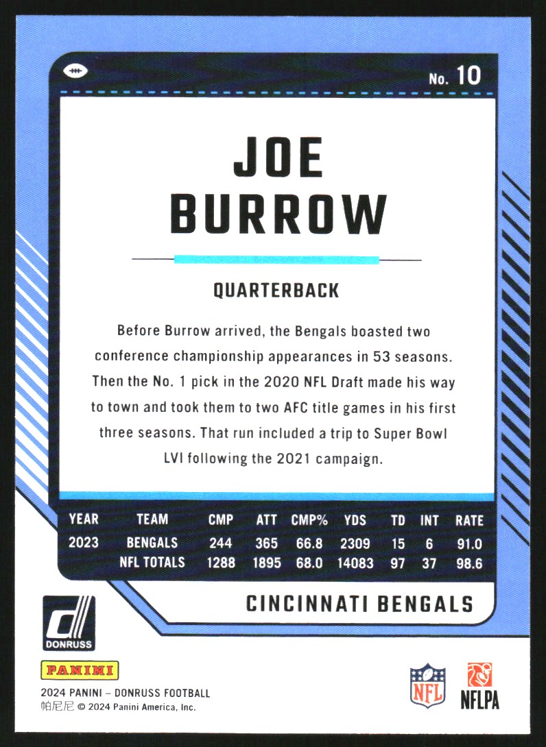 2024 Donruss #10 Joe Burrow - NM-MT