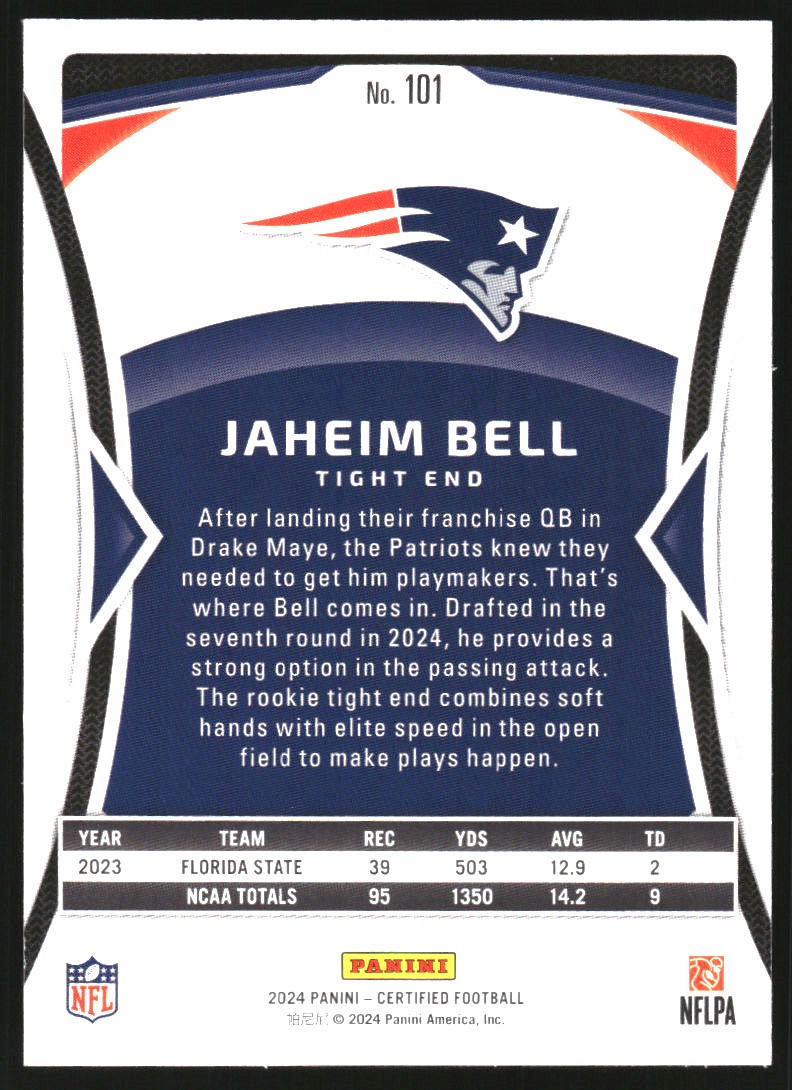 2024 Certified #101 Jaheim Bell RC - NM-MT