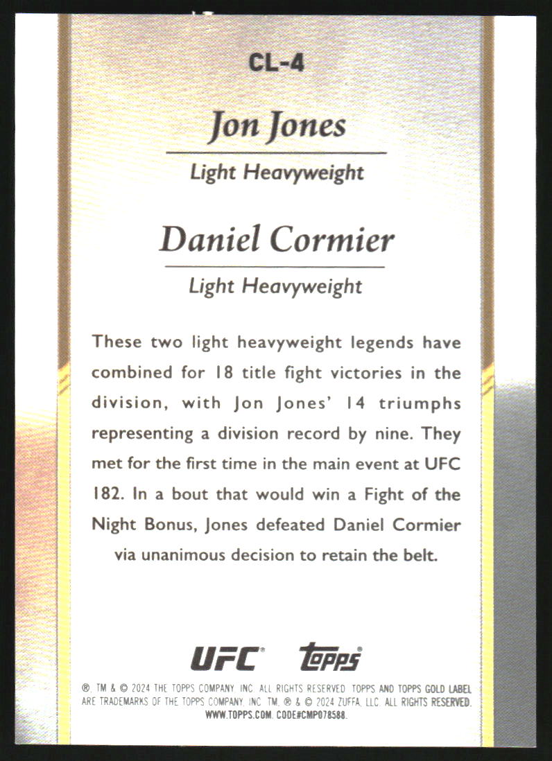 2024 Topps Gold Label UFC Championship Lineage Blue #CL4 Daniel Cormier ...