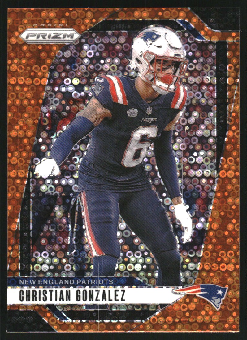 2024 Panini Prizm Prizms Orange Disco #198 Christian Gonzalez - NM-MT