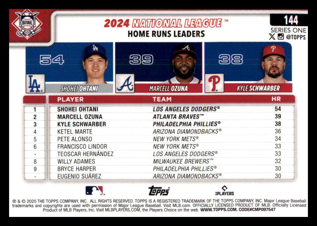 2025 Topps Diamante Foil #144 Shohei Ohtani/Marcell Ozuna/Kyle ...