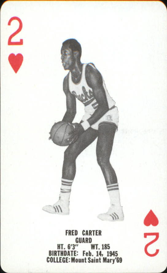 1976-77 Bucks Playing Cards #H2 Fred Carter - NM-MT