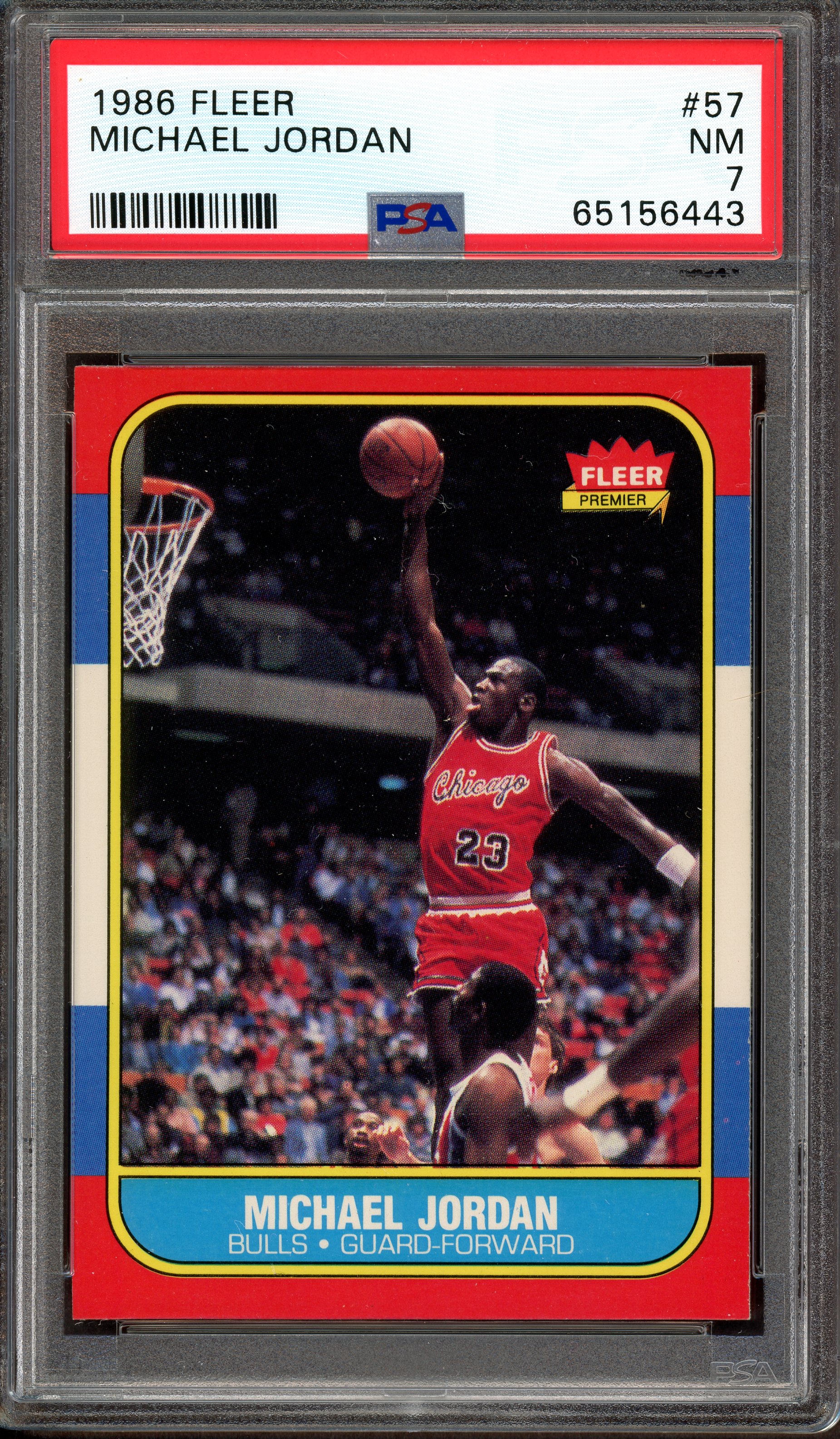 1986-87 Fleer #57 Michael Jordan RC - GRADED PSA 7 NM-MT - NrMt (7) 1986-87 Fleer #57 Michael Jordan RC - GRADED PSA 7 NM-MT - NrMt (7)