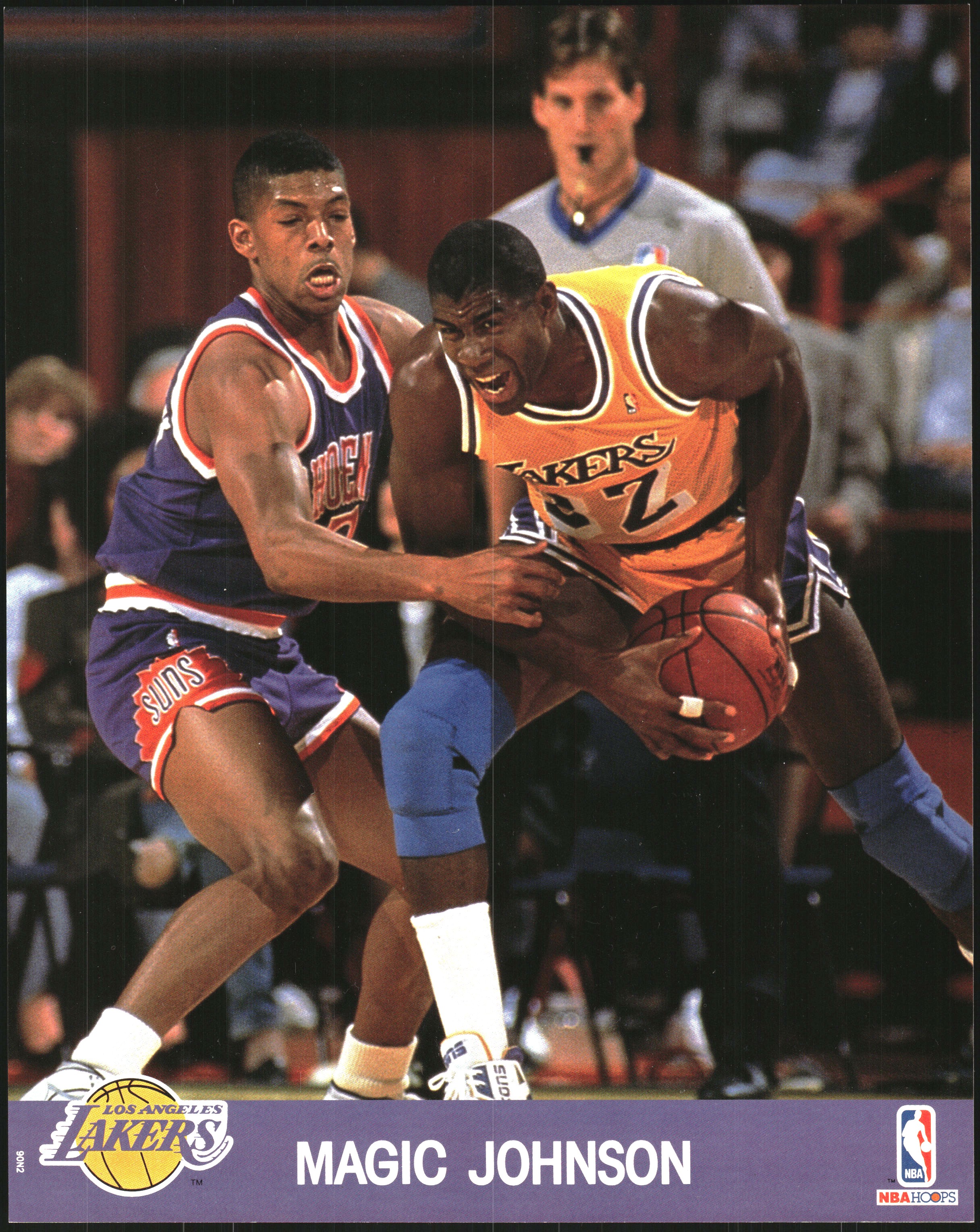 1990 Hoops Action Photos #70 Magic Johnson - . Oversized. - NM-MT