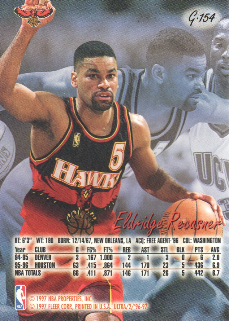 1996-97 Ultra Gold Medallion #G154 Eldridge Recasner - NM-MT