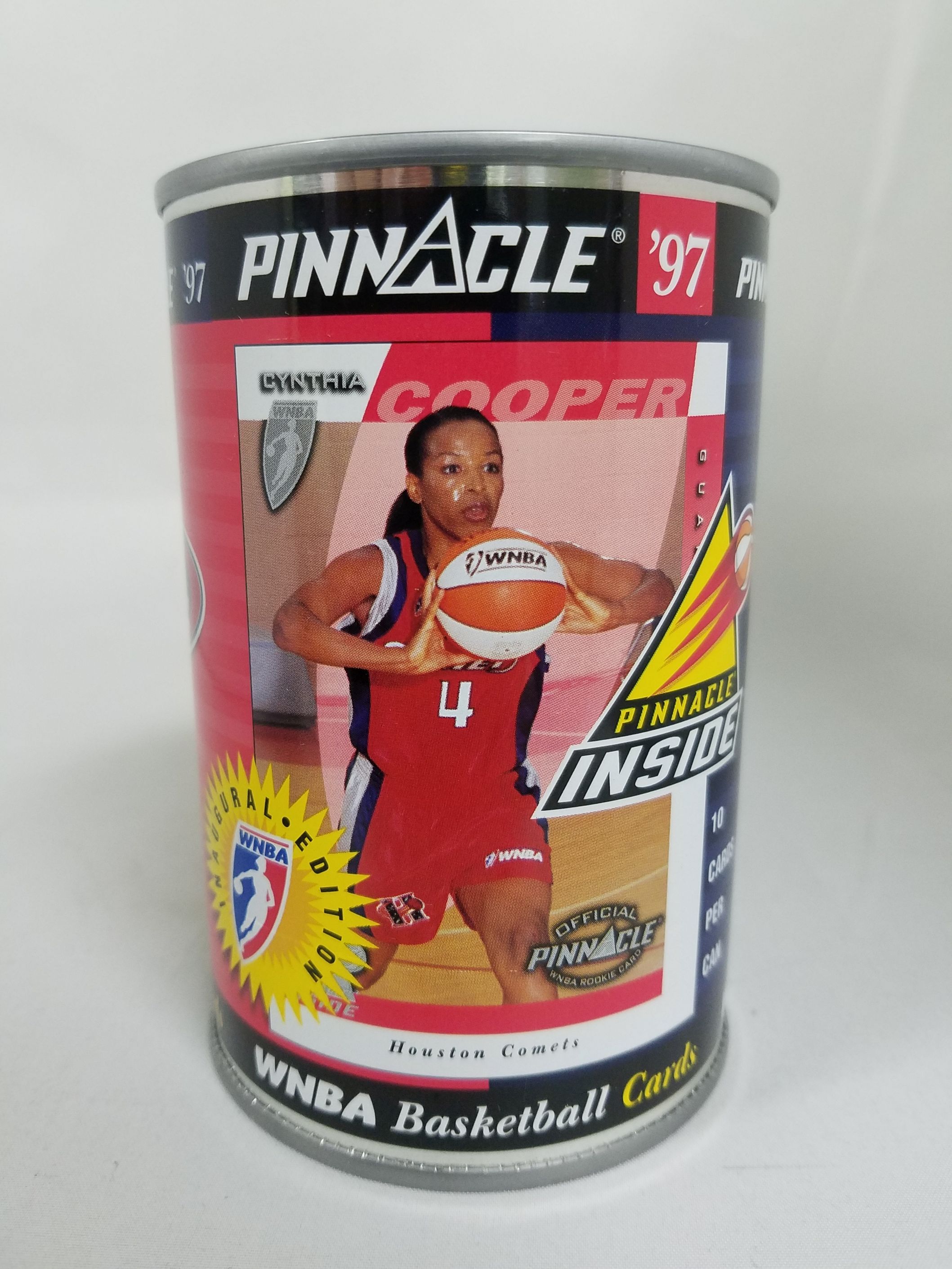 1997 Pinnacle Inside WNBA Cans #5 Cynthia Cooper - . Opened, empty can ...