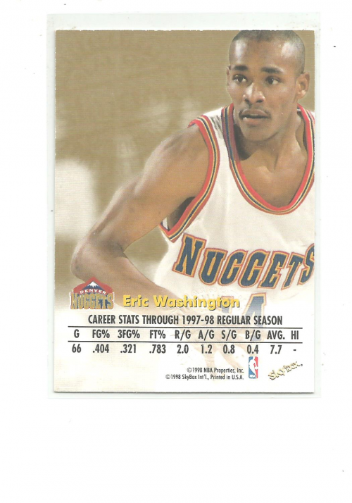 1998-99 SkyBox Premium Autographics #130 Eric Washington - NM-MT - Big Mac Sportscards | Beckett ...
