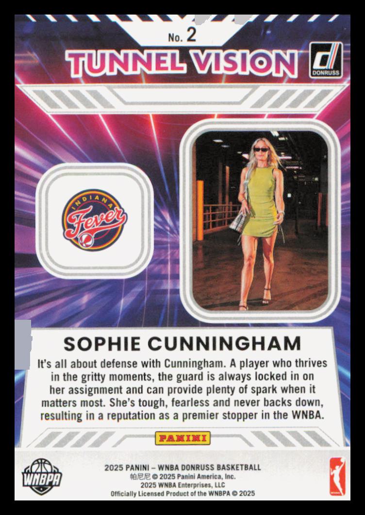 2025 Donruss WNBA Tunnel Vision #2 Sophie Cunningham - NM-MT