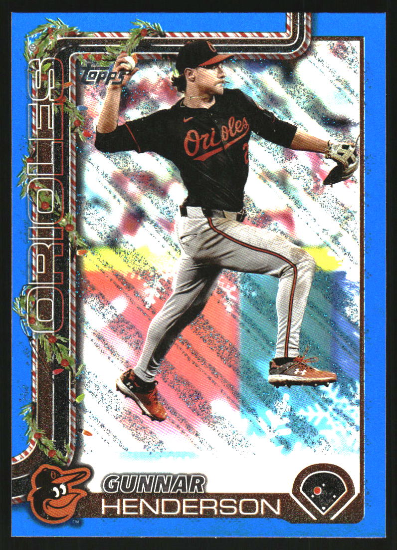 2025 Topps Holiday Metallic Blue Glitter #H18 Gunnar Henderson - NM-MT