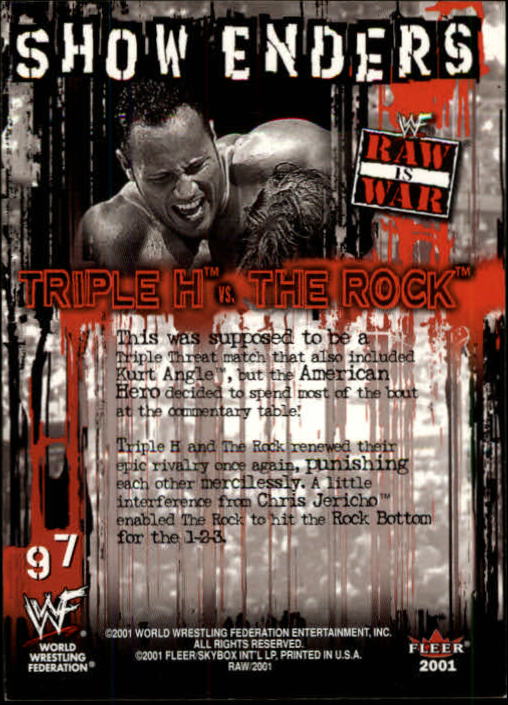 2001 Fleer WWF Raw Is War #97 Triple H vs. The Rock SE - NM-MT