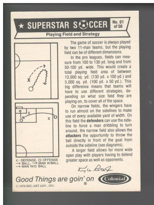 1976 Kyle Rote Jr. Superstar Soccer #1 Kyle Rote Jr. - A4512 - NM-MT