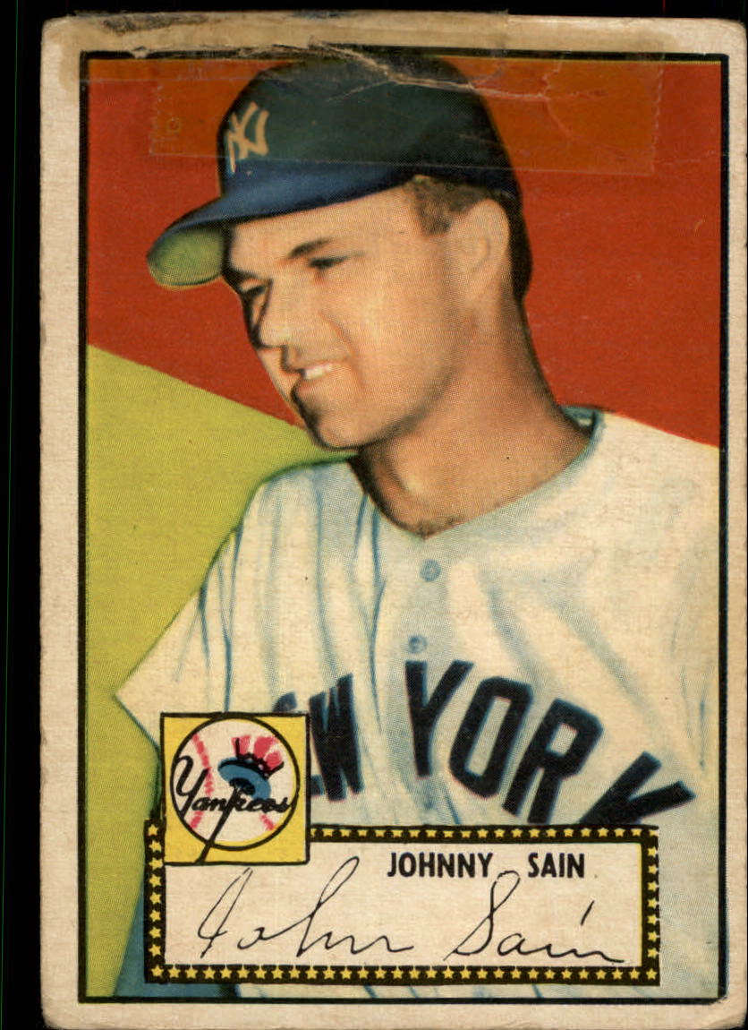 1952 Topps #49C John Sain COR/Red Back - POOR - Card Shack | Beckett ...