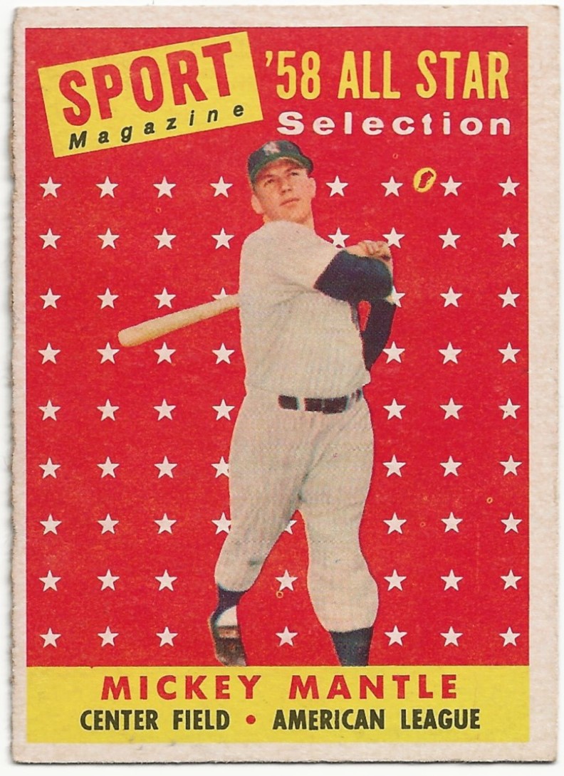 1958 Topps #487 Mickey Mantle AS TP - EX