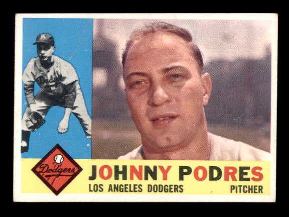 1960 Topps #425A Johnny Podres WB - Scan of the actual card you'll ...