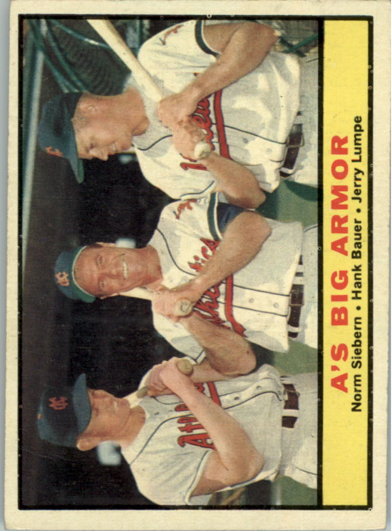 1961 Topps #119 A's Big Armor/Norm Siebern/Hank Bauer/Jerry Lumpe - VG