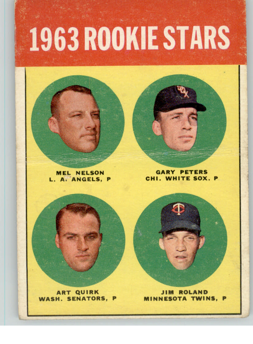 1963 Topps #522 Rookie Stars/Mel Nelson RC/Gary Peters/Jim Roland RC ...