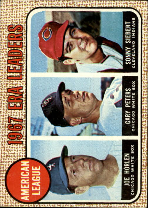 1968 Topps #8 AL ERA Leaders/Joel Horlen/Gary Peters/Sonny Siebert ...