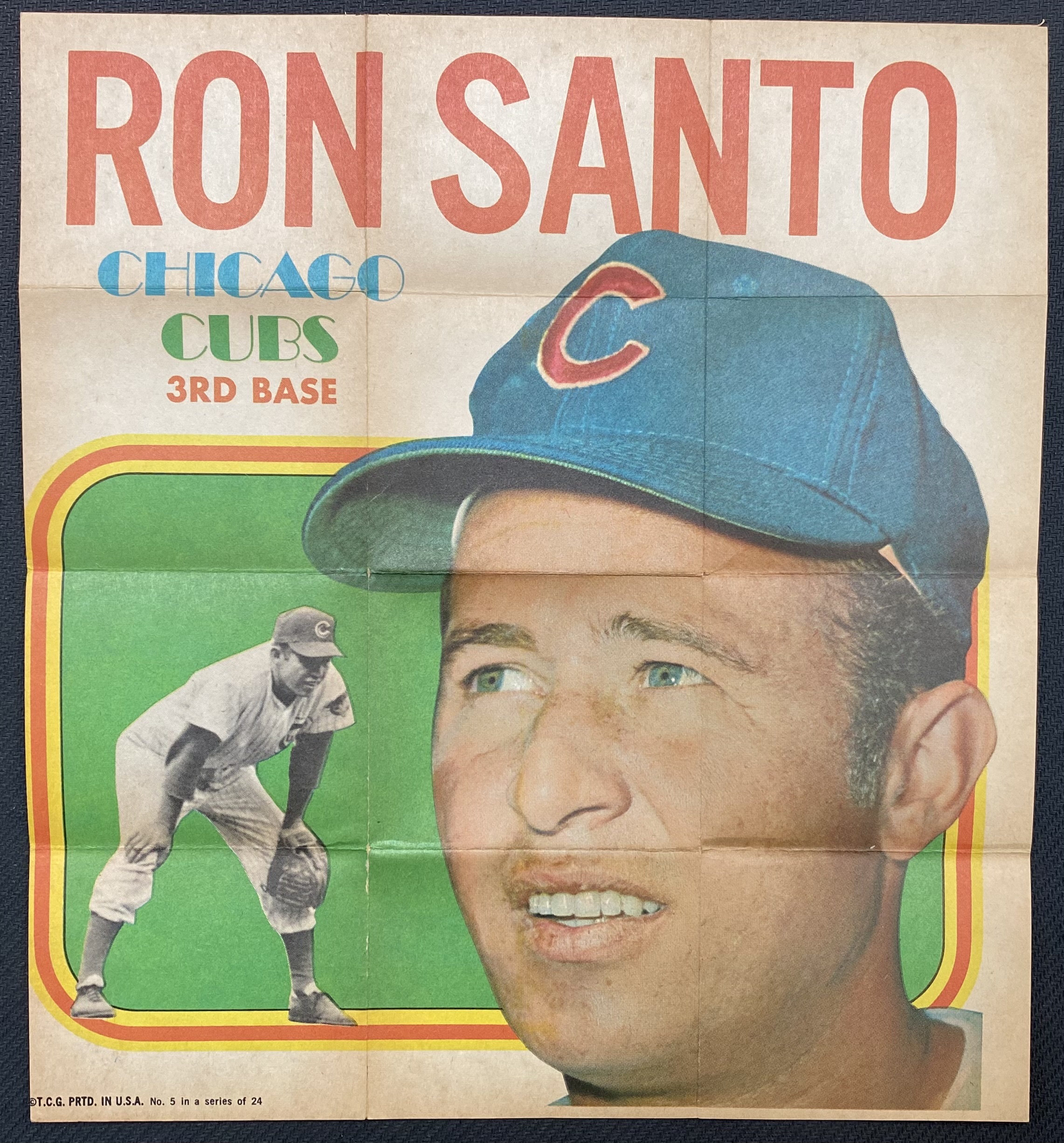 1970 Topps Posters Inserts #5 Ron Santo - NM