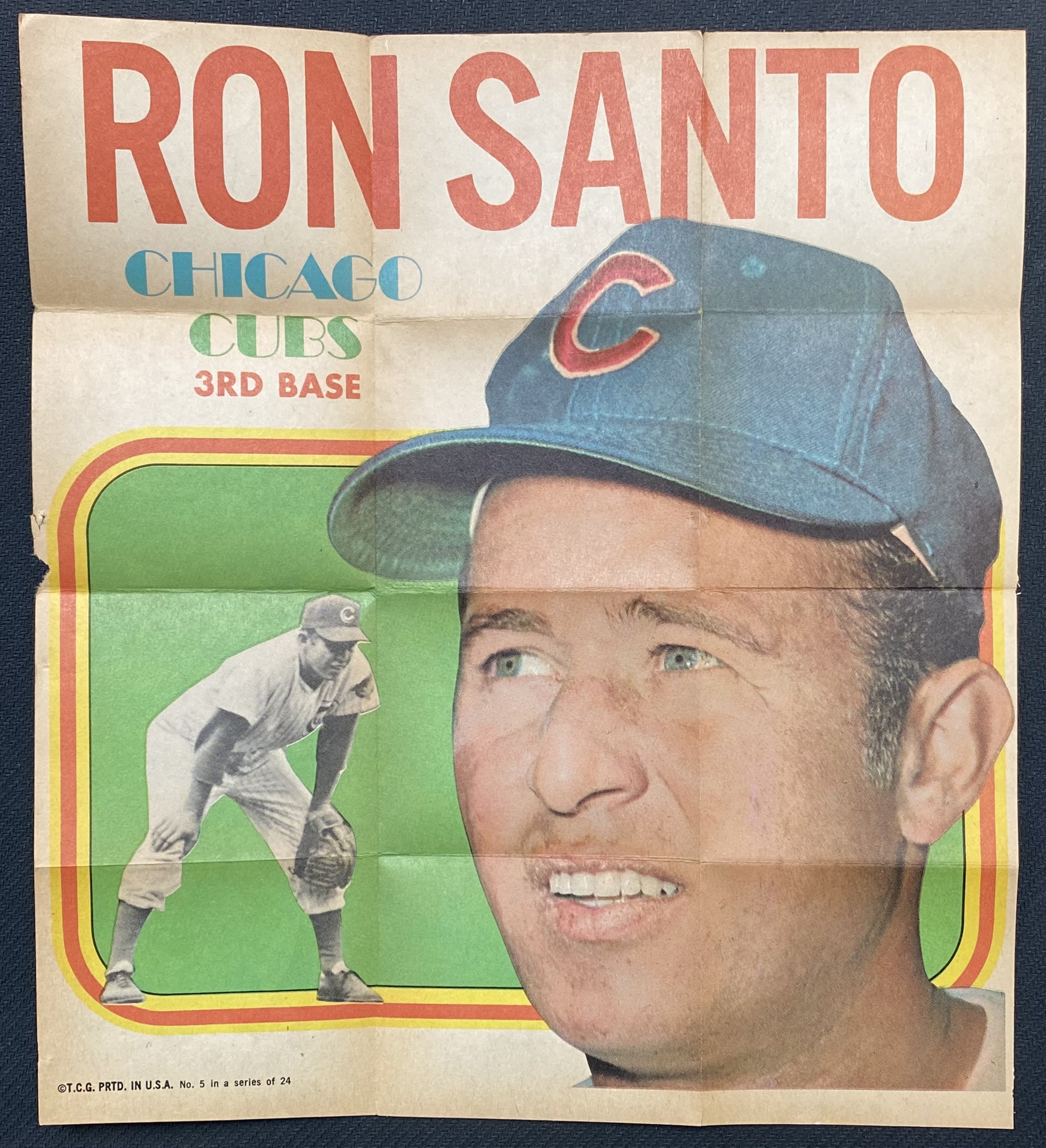1970 Topps Posters Inserts #5 Ron Santo - EX