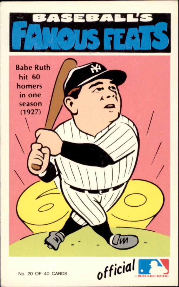 1972 Fleer Famous Feats #20 Babe Ruth - EX