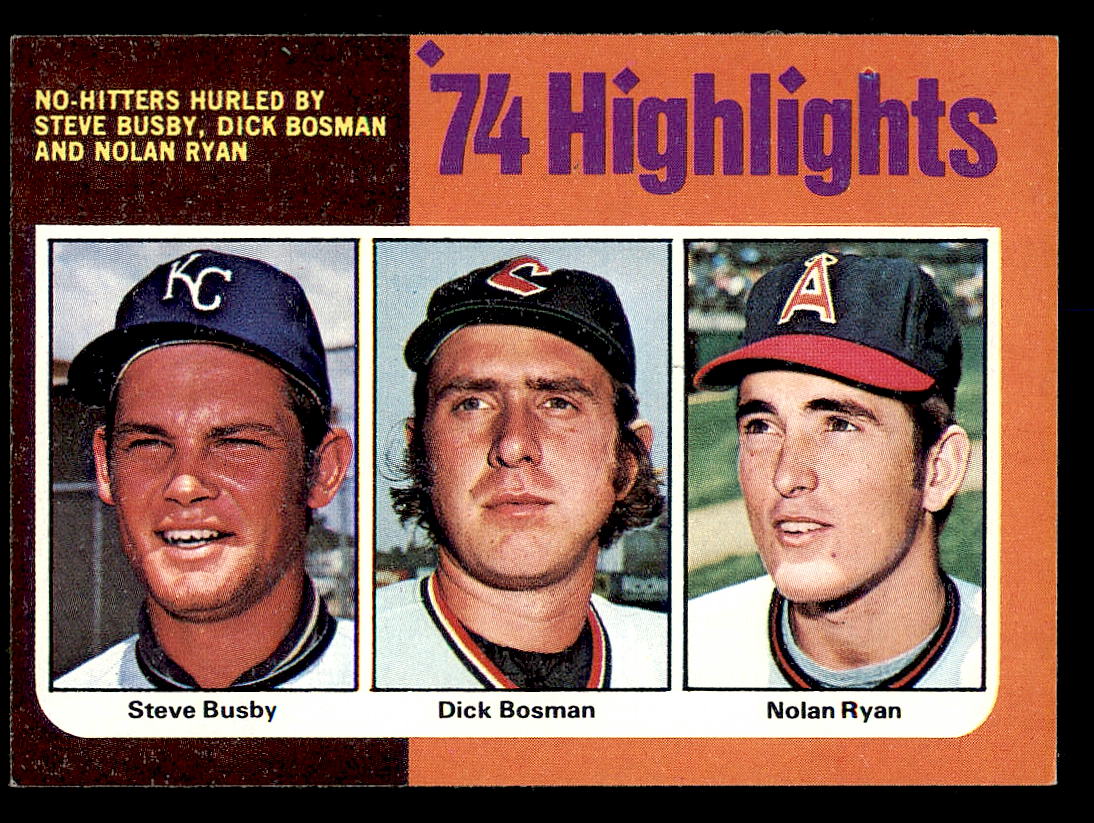 1975 Topps #7 Ryan/Busby/Bosman HL - Scan of the actual card you'll ...