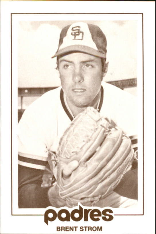 1977 Padres Schedule Cards #54 Brent Strom - NM
