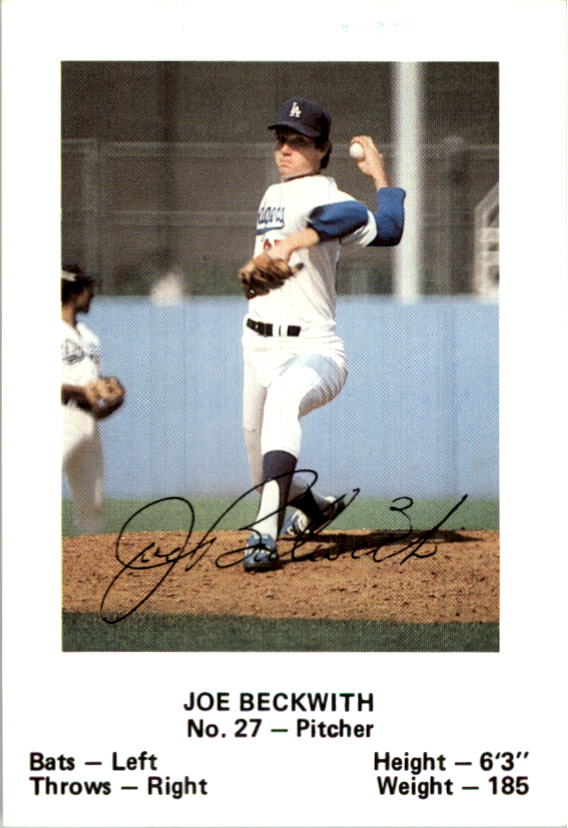 1980 Dodgers Police #27 Joe Beckwith - . Oversized. - NM