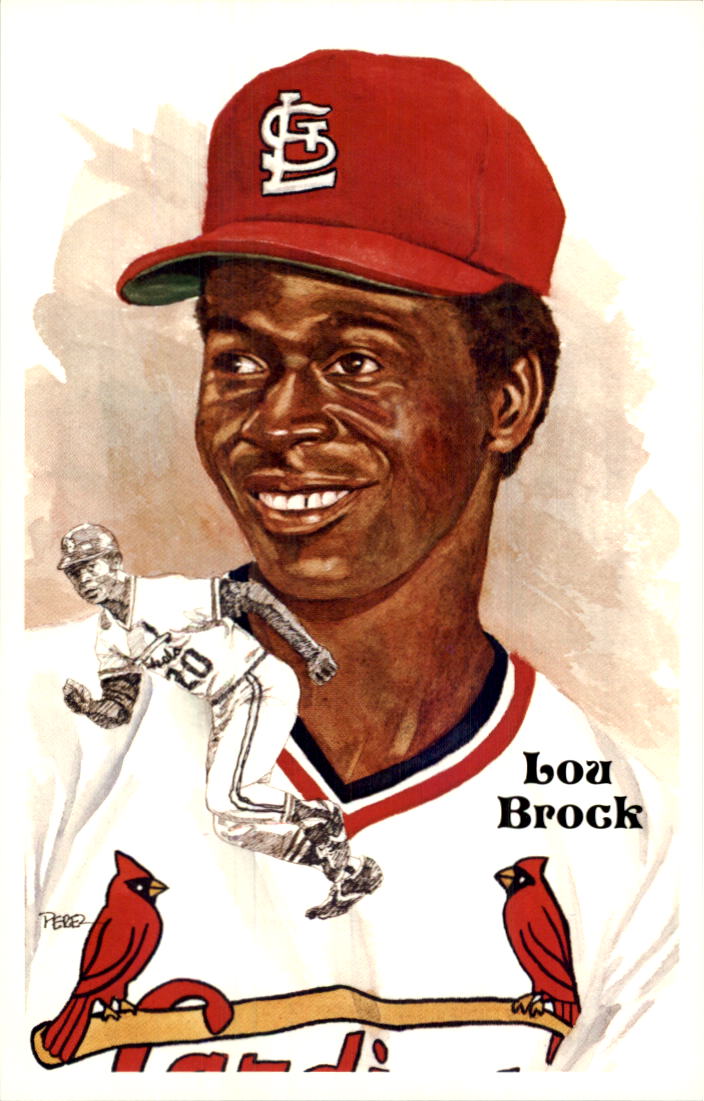 1980-02 Perez-Steele Hall of Fame Postcards #190 Lou Brock ...
