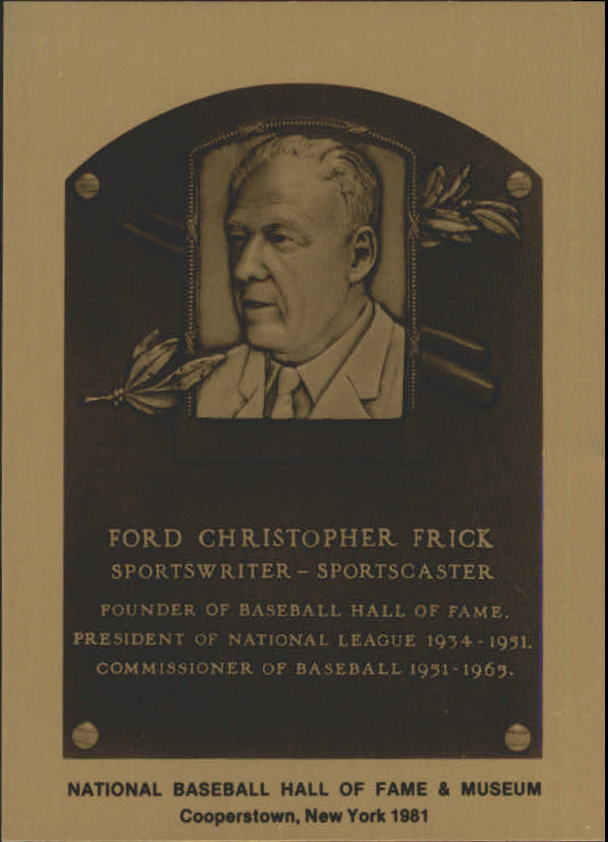 1981-89 Hall of Fame Plaque Metal #29 Ford Frick - NM - Jim & Steve's ...