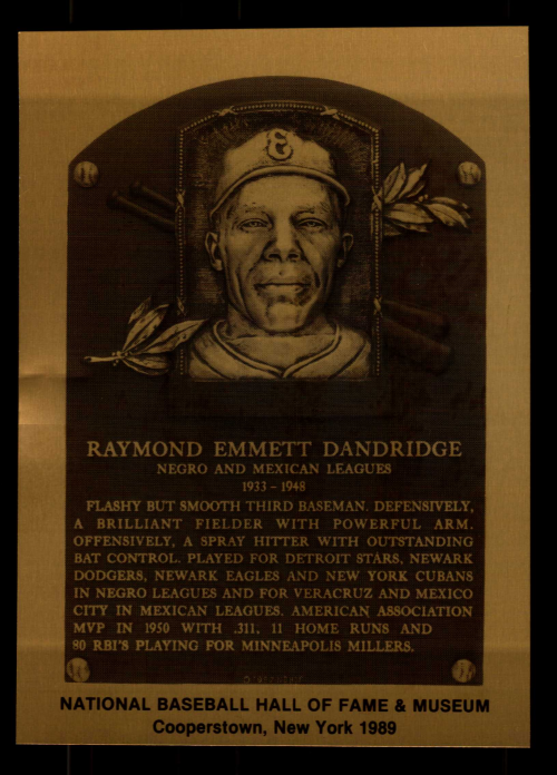 1981-89 Hall of Fame Plaque Metal #197 Ray Dandridge - EX