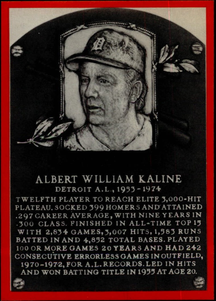 1983 Tigers Al Kaline Story #63 Al Kaline/Hall of Fame Plaque - NM-MT