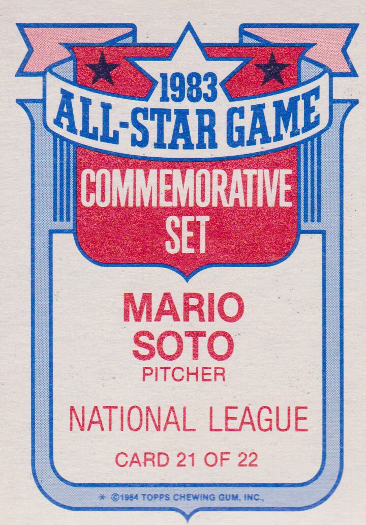 1984 Topps Glossy All-Stars #21 Mario Soto - NM-MT