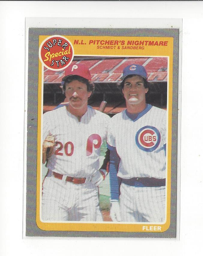 1985 Fleer #630 Mike Schmidt/Ryne Sandberg - NM