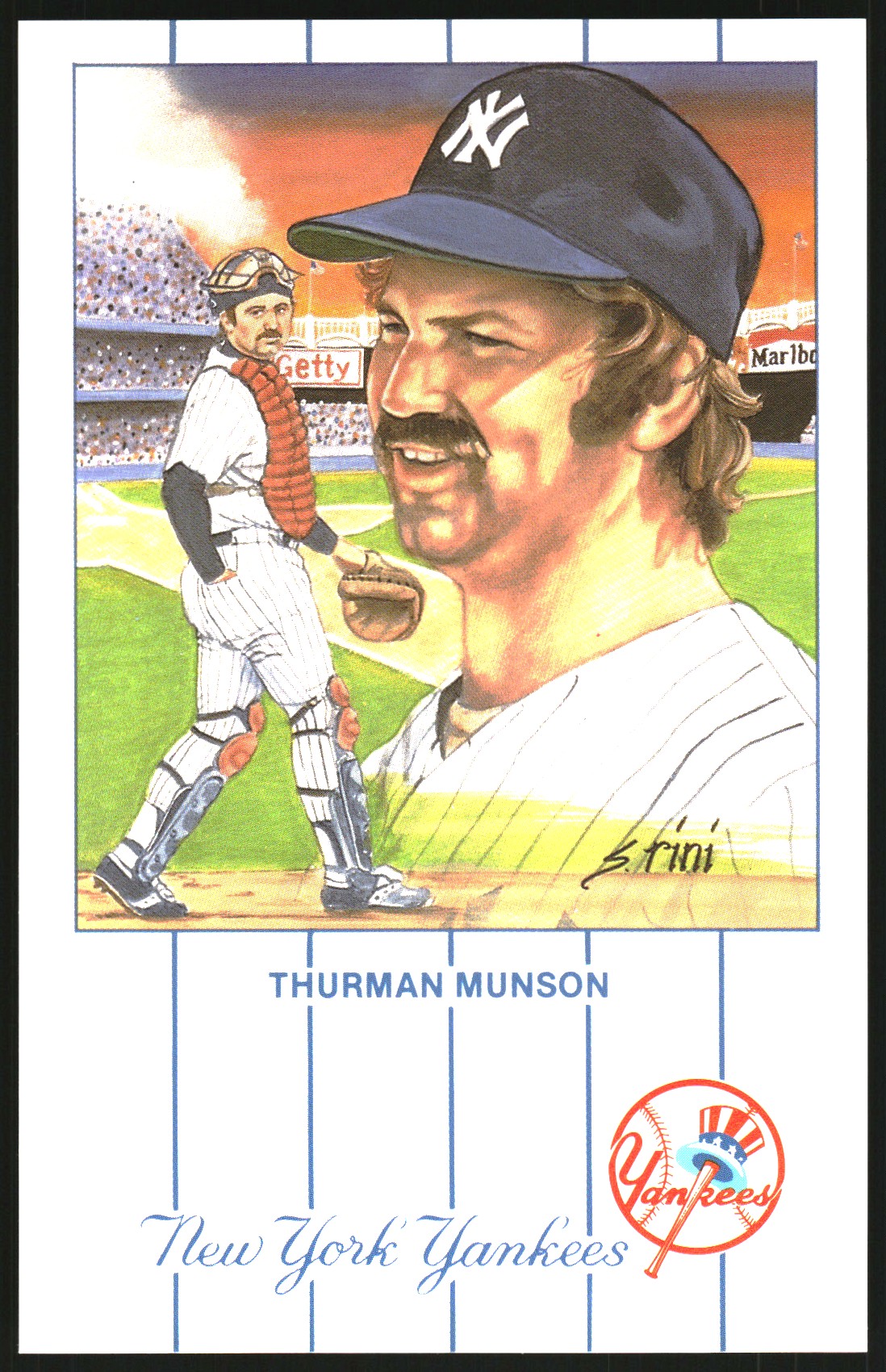 1990 Rini Postcards Munson #10 Thurman Munson/(Walking) - . Oversized ...