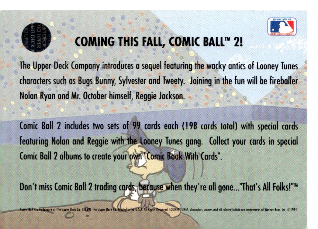 1991 Upper Deck Comic Ball 2 Promos #1 The National 7/4/91/Nolan Ryan ...