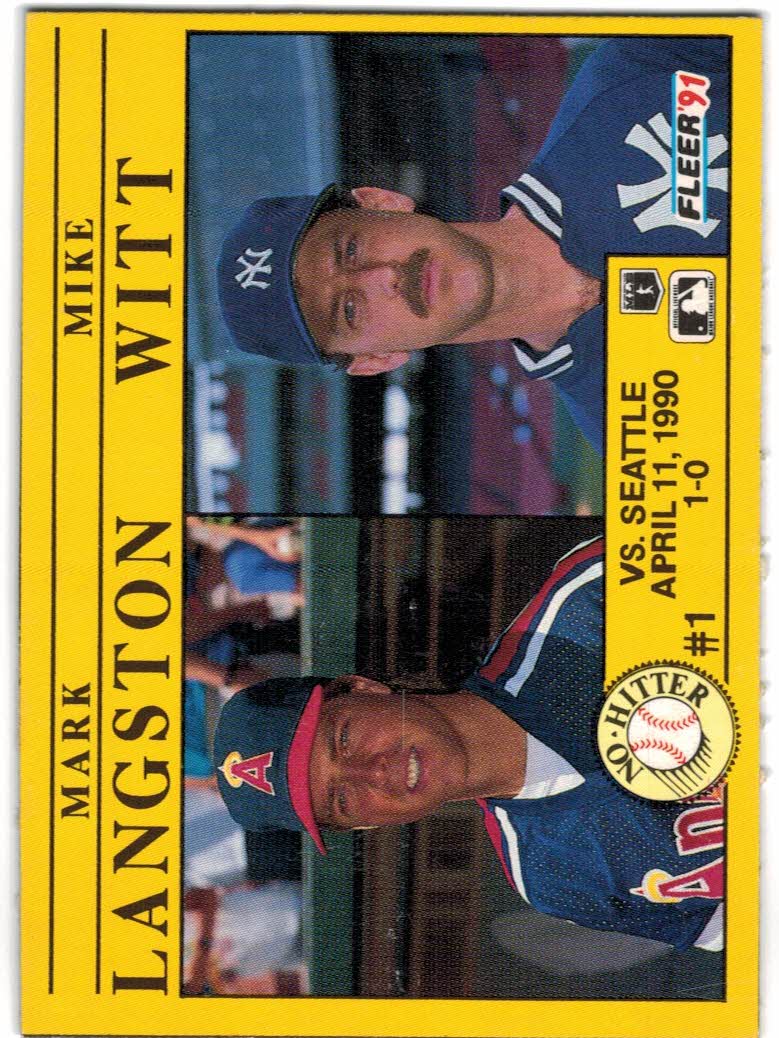 1991 Fleer Wax Box Cards #1 Mark Langston/and Mike Witt - NM-MT