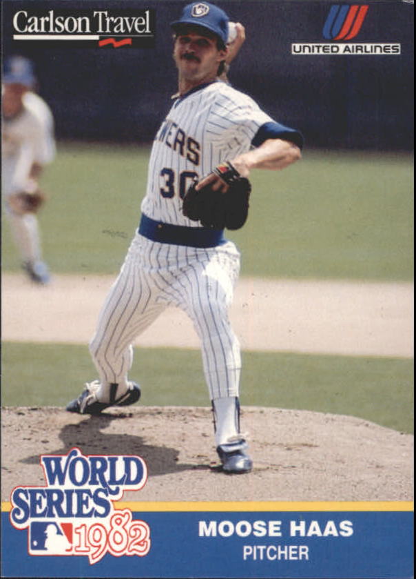 1992 Brewers Carlson Travel #9 Moose Haas - ExMt+